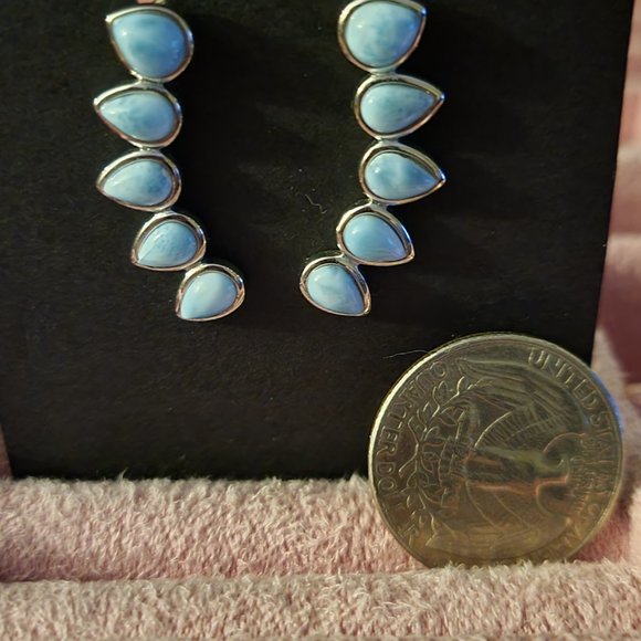 JTV Blue Larimar | Jewelry | Jtvblue Larimar Cabochon Sterling Silver ...